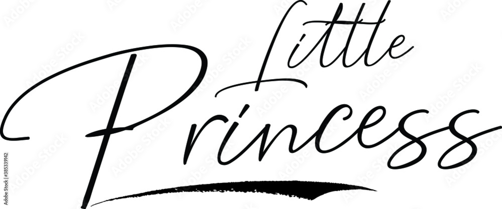 Little Princess Cursive Calligraphy Text Black Color Text On White ...