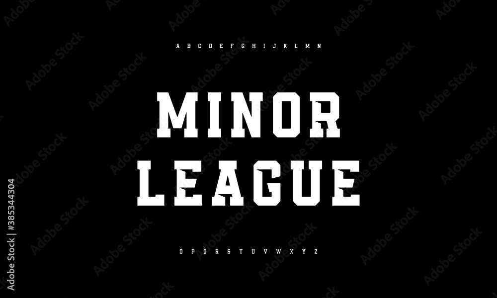 Typography alphabet baseball style. Font set a to z. Vector ...