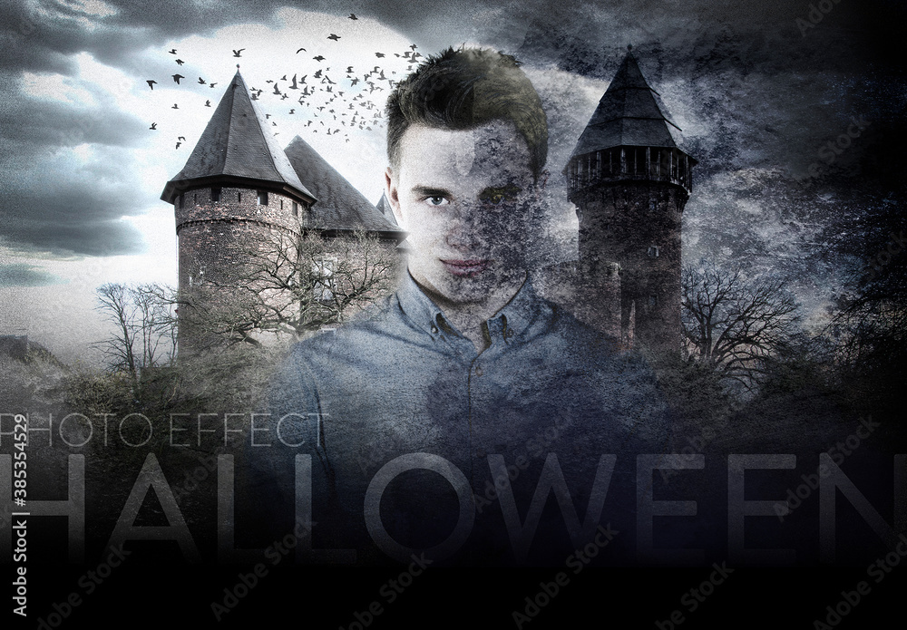 Halloween Scary Photo Effect Stock Template | Adobe Stock