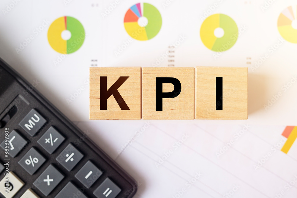 KPI, Key Performance Indicator for company goal concept, top view Stock ...