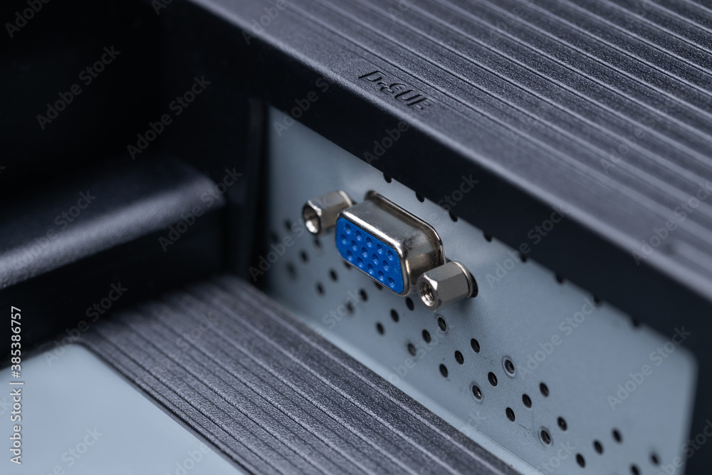 vga or video graphics array cable. computer graphics plug Stock Photo ...