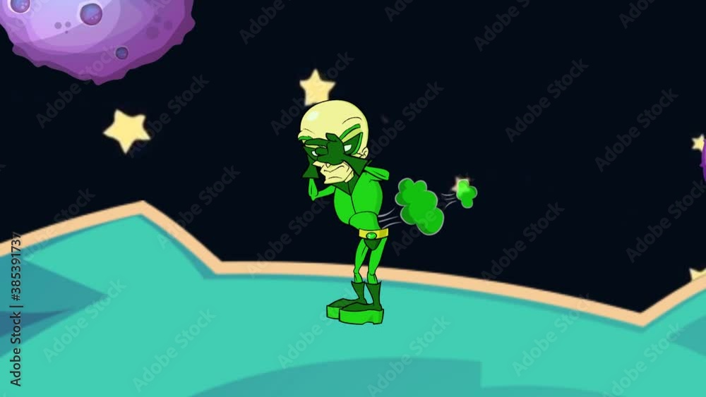 alien farts on a planet loop animation footage Stock Video | Adobe Stock