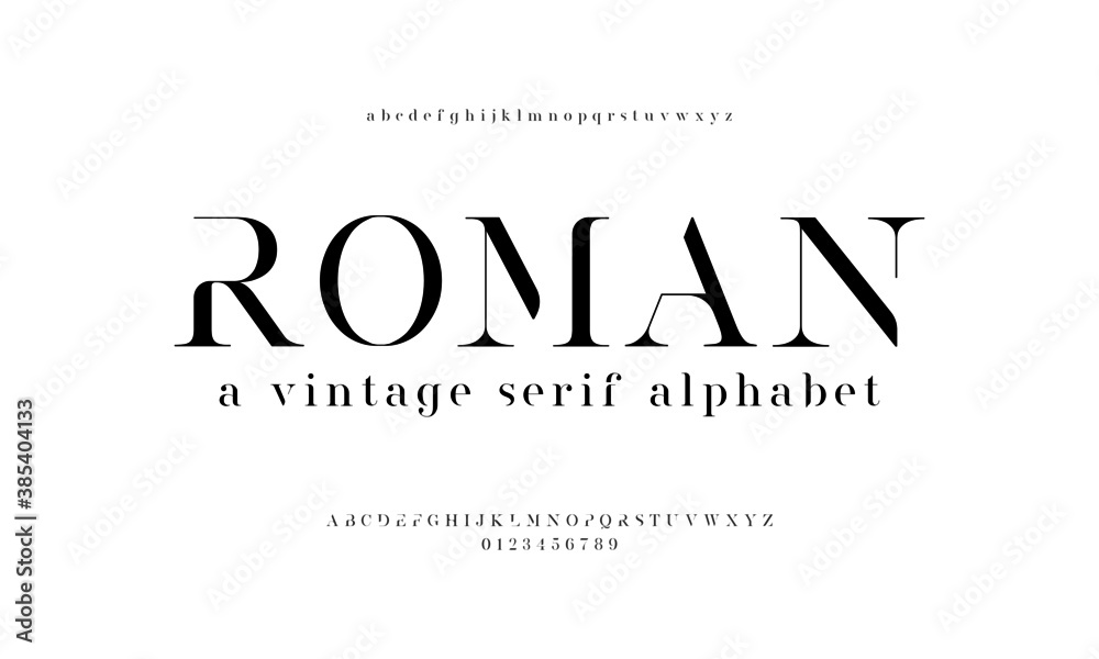 Vintage and classic typography font set design. Vector illustration ...