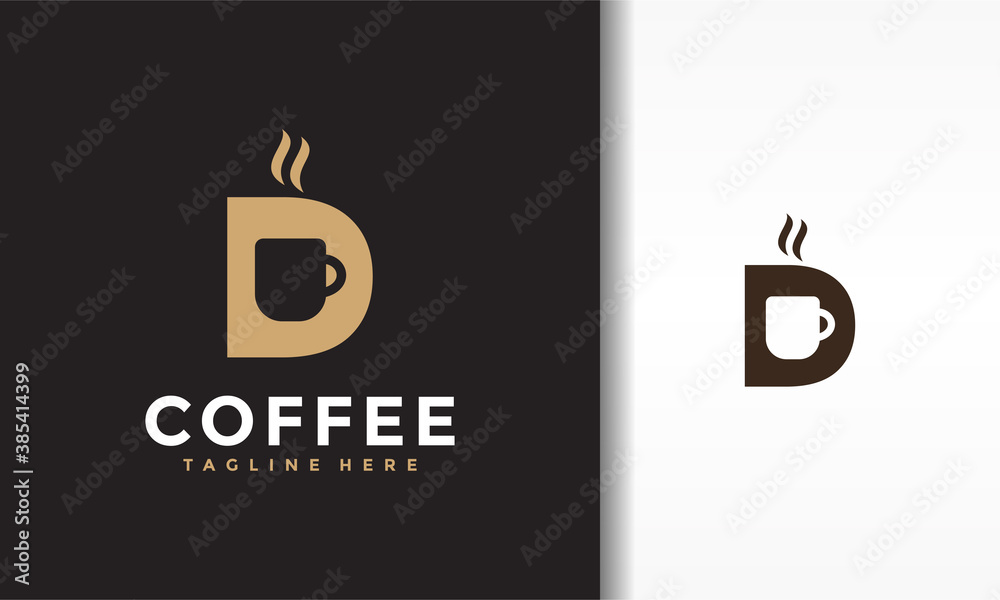 letter D coffee cup logo Stock Vector | Adobe Stock