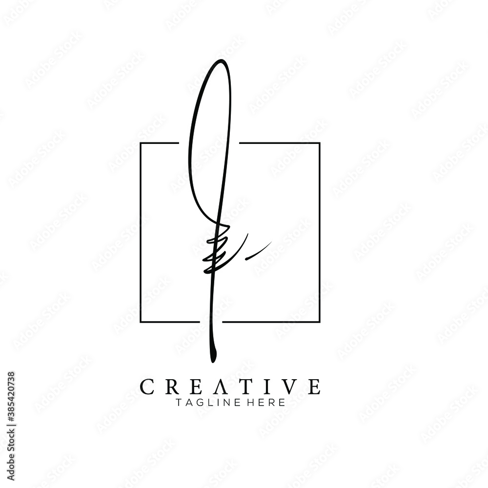 Elegant Letter I L Black Handwriting Signature Logo Design Template ...