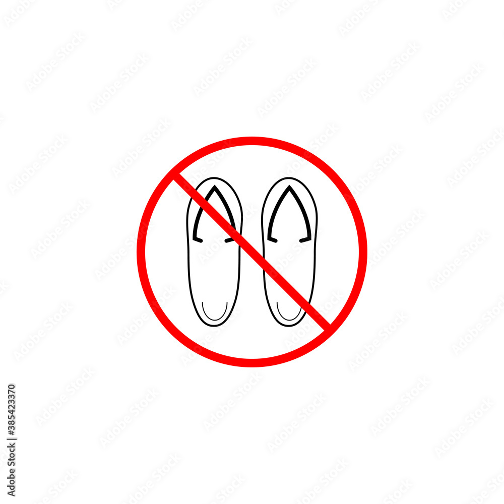 Flip flops are prohibited sign. Dress code vector illustrator Stock ...