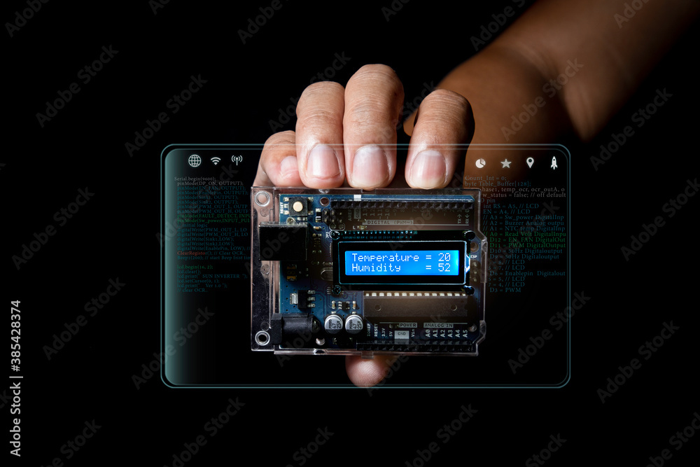 Arduino control broad element photo with infographic details Stock ...