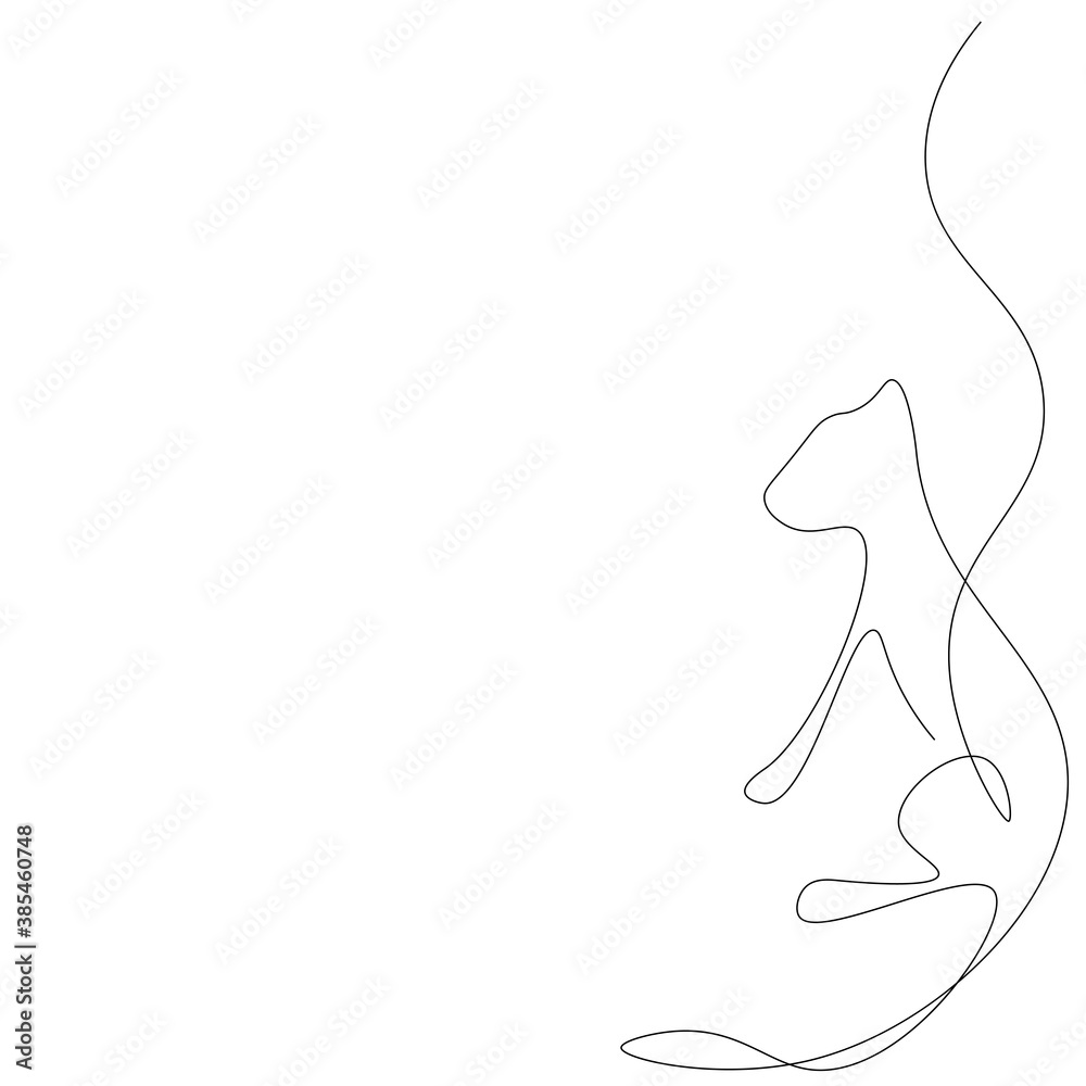 Cat one line drawing. Vector illustration Stock Vector | Adobe Stock