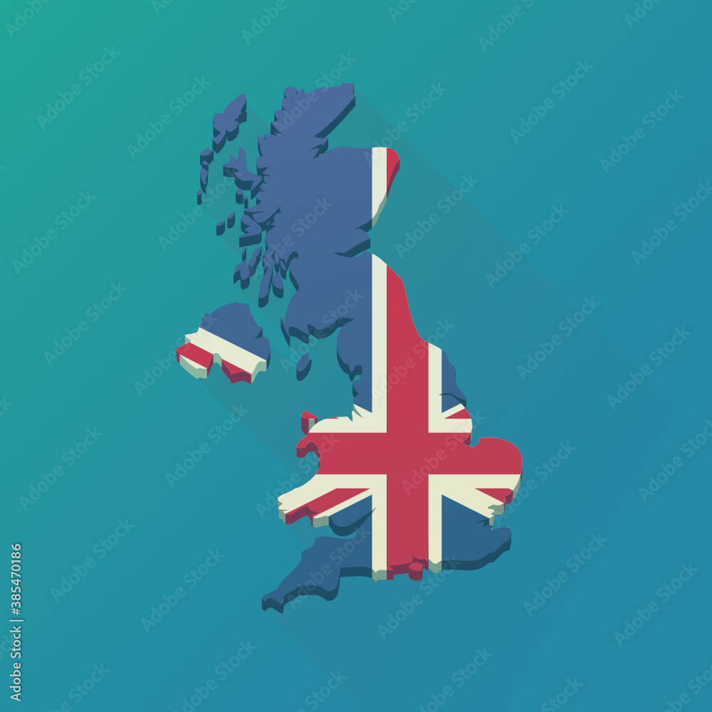 Map of the UK flag (flat design) Stock Vector | Adobe Stock