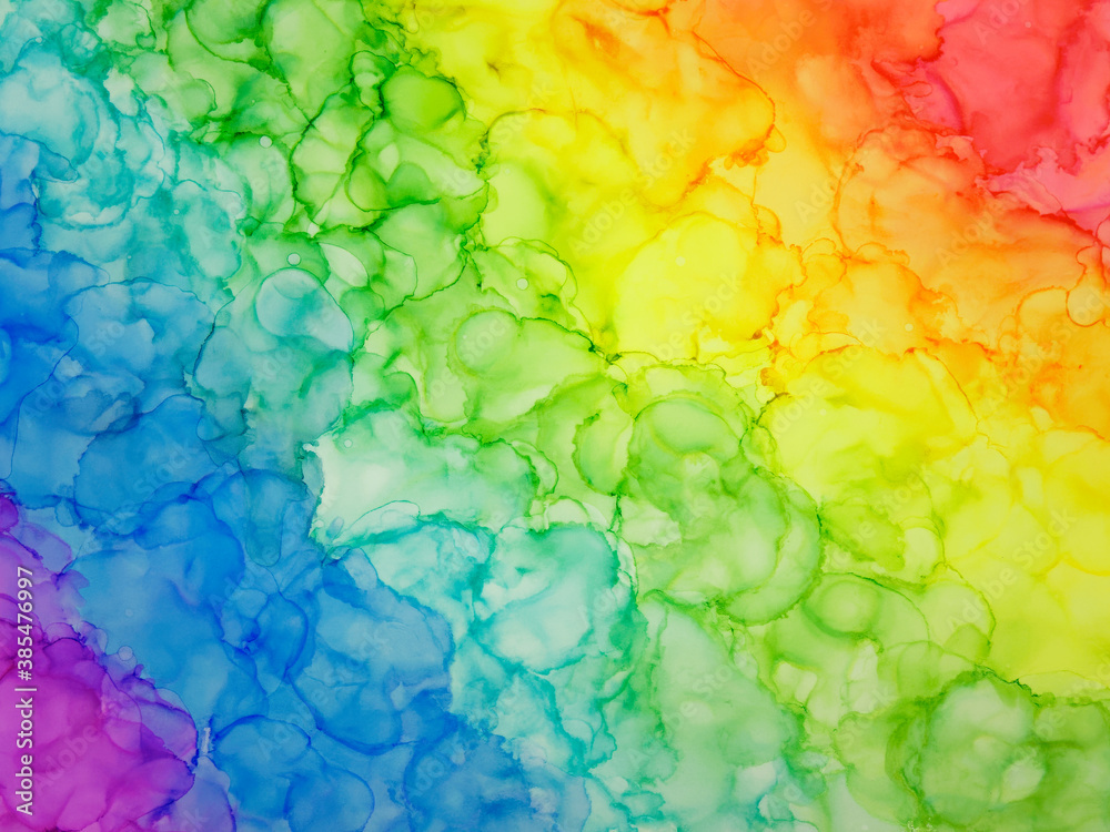 Rainbow Alcohol Ink Abstract Background Wallpaper Art Stock Photo ...
