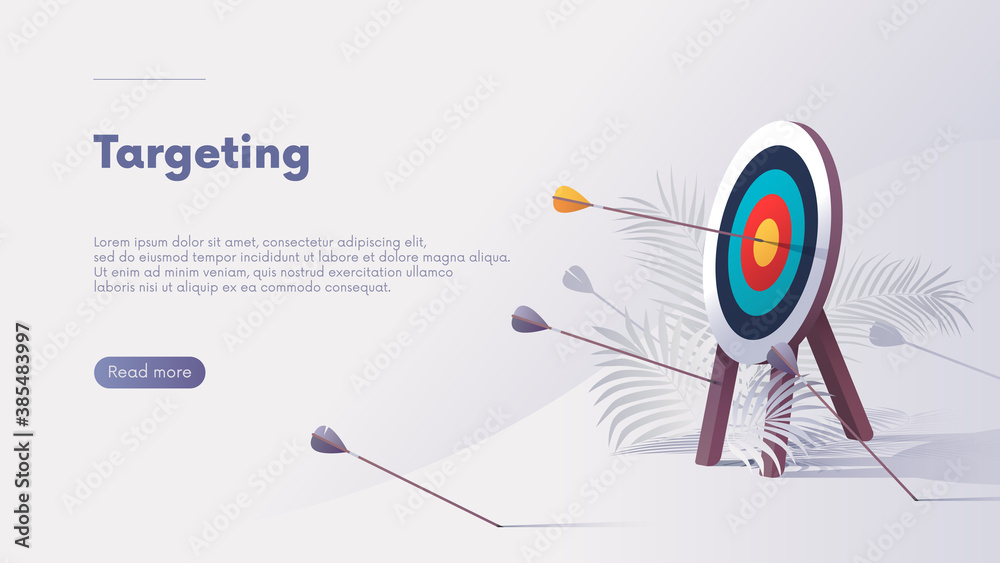 Business concept of strategy and correct targeting, successful way up ...