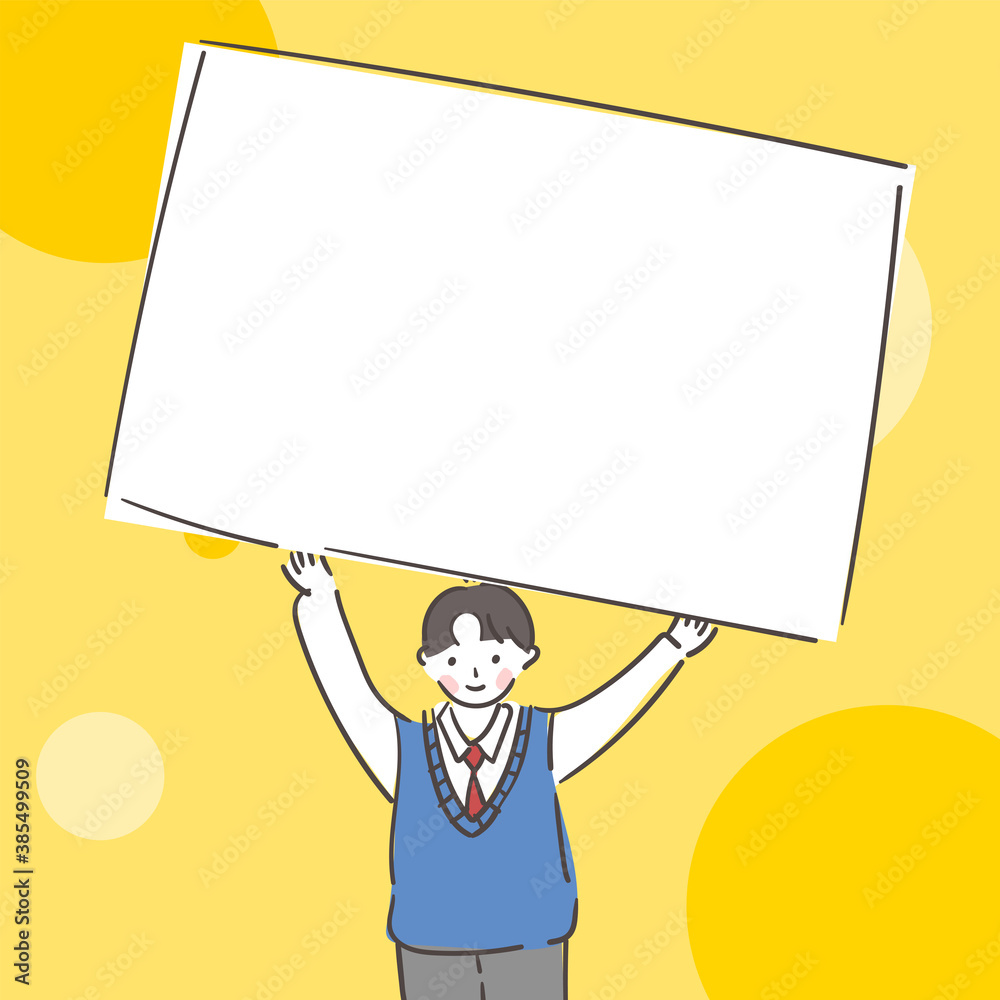 Students and Frames in School Uniforms.banner design illustration Stock ...