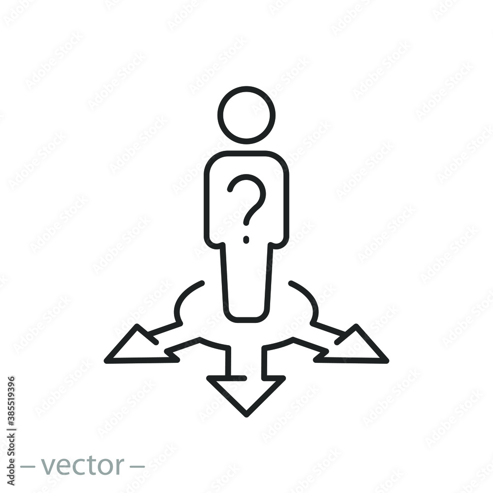 man with question decision icon, people choice lost, answer doubt ... man with question decision icon, people choice lost, answer doubt ...
