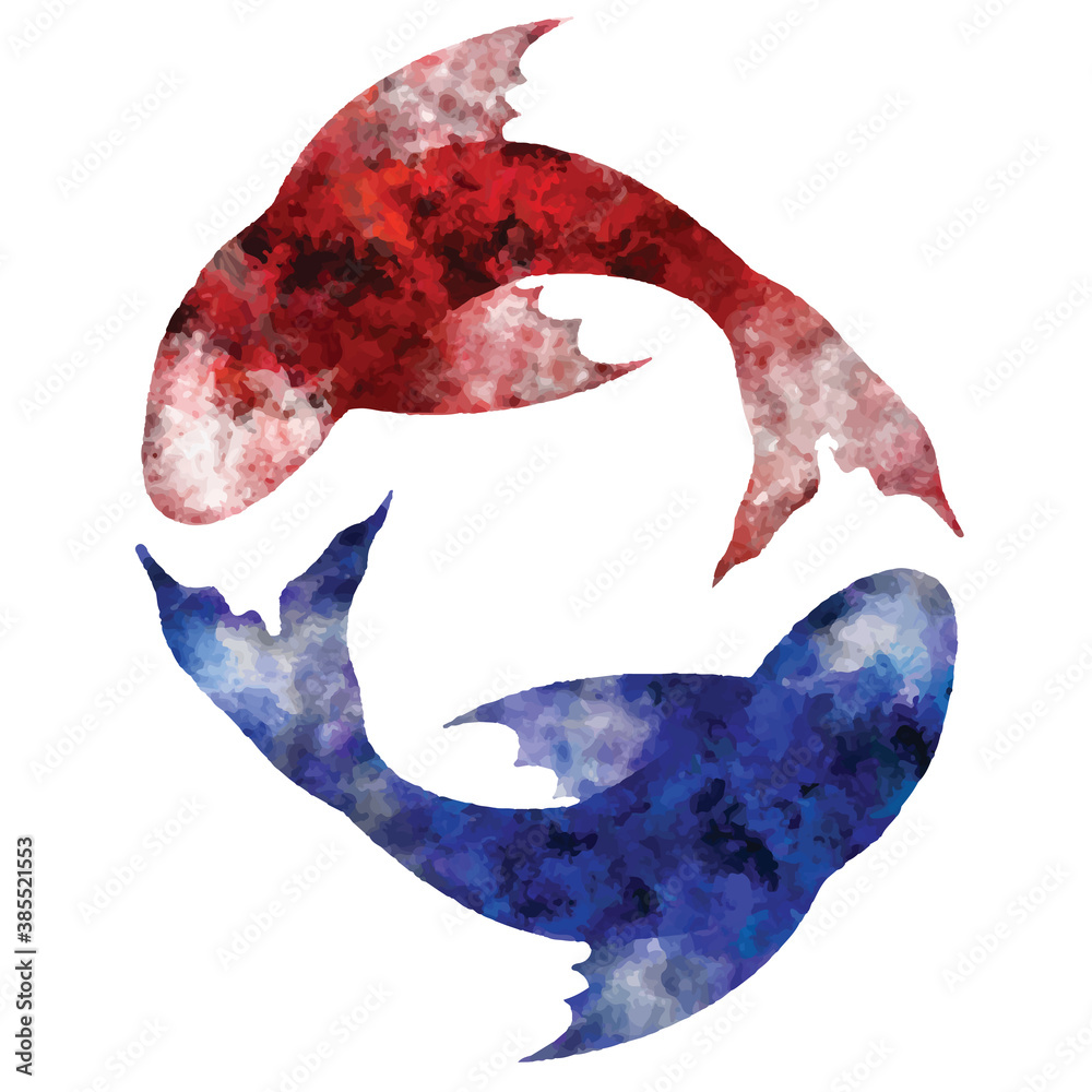 The fish are spinning. The symbol of Taoism. Yin and Yang. Eastern ...