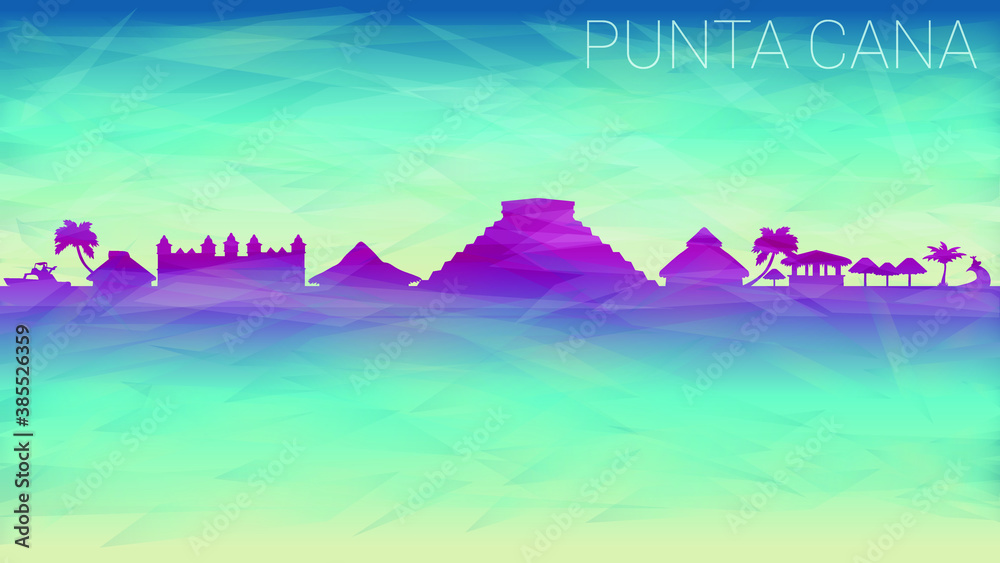 Punta Cana Dominican Republic. City Skyline. Silhouette City. Design ...
