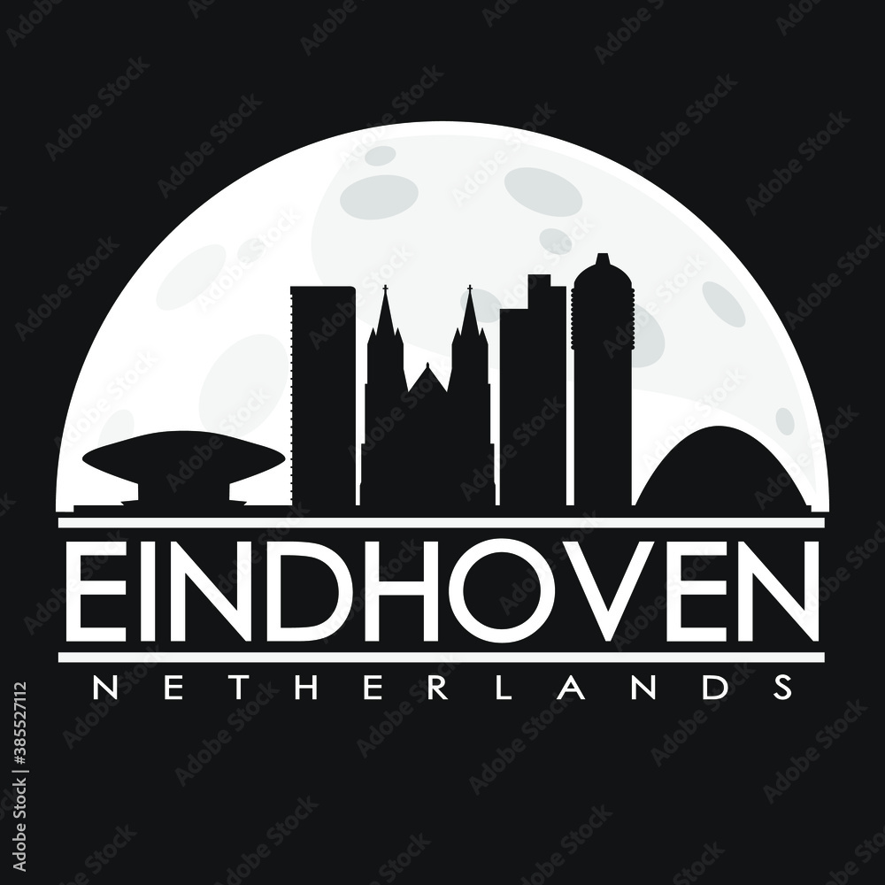 Eindhoven Netherlands Europe Flat Icon Skyline Silhouette Design City ...