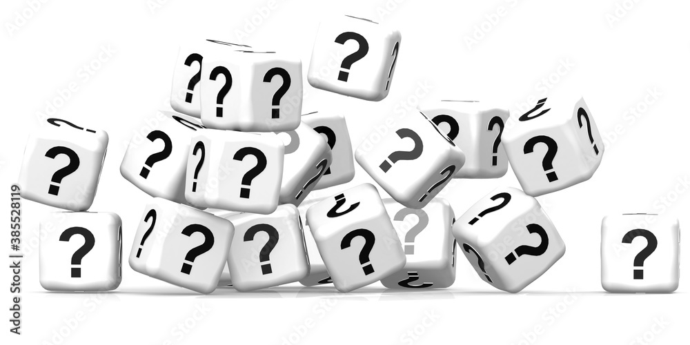 Question mark cubes isolated on white background Stock Illustration ...