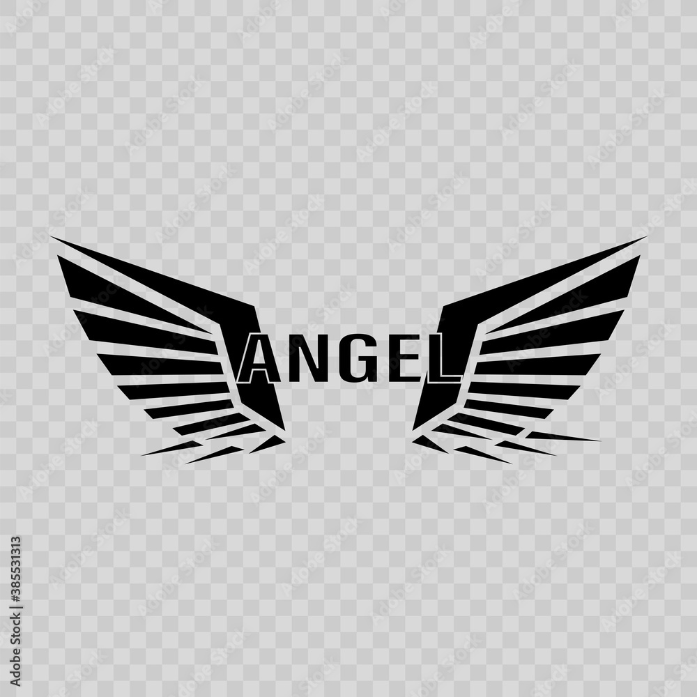 angel wings on transparent background Stock Vector | Adobe Stock
