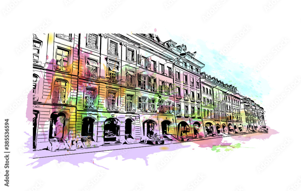 Building view with landmark of Bern is the de facto capital of ...