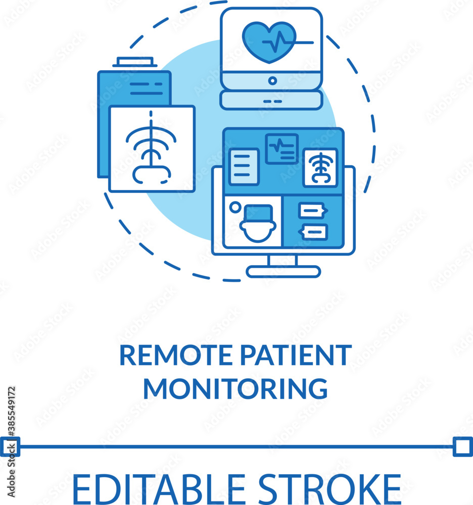 Remote patient monitoring concept icon. Telemedicine service. Patient ...