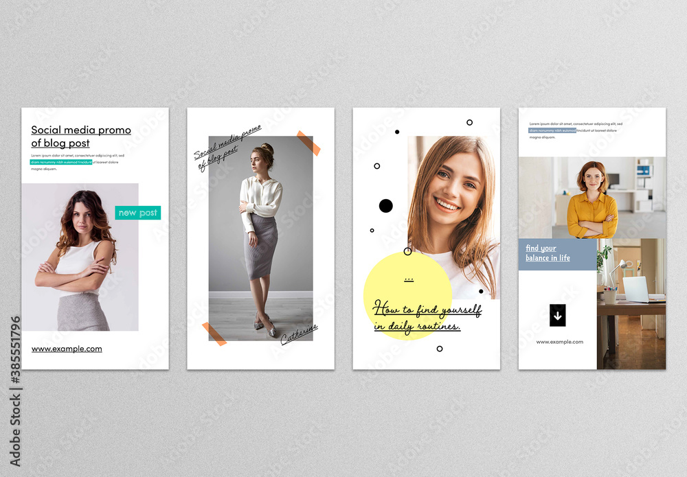 Social Media Post Layouts for Bloggers and Influencers Stock Template ...