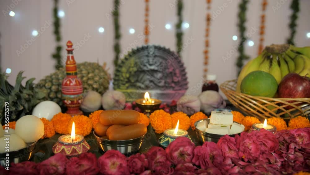 Bengali woman preparing for Puja ceremony on the occasion of Durga Puja ...