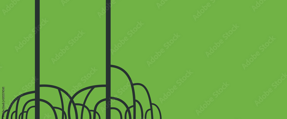 Abstract line art of mangrove trees roots, simple vector illustration ...