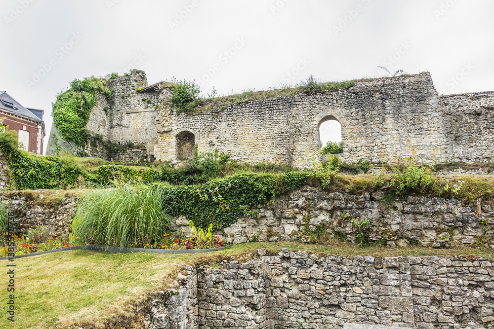 Ruins of Ducal Palace in Fecamp. Once belonging to Dukes of Normandy ...