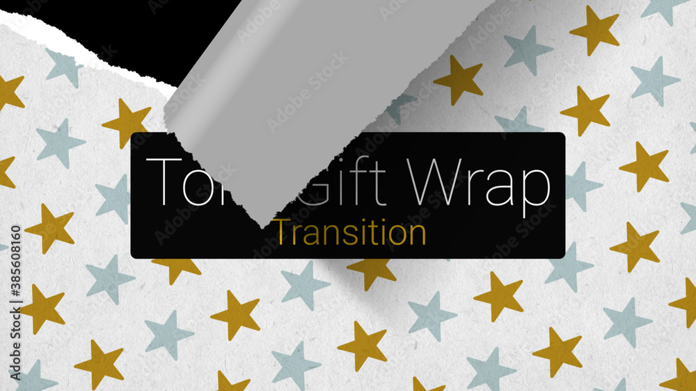 Torn Gift Wrap Paper Transition Stock Template | Adobe Stock