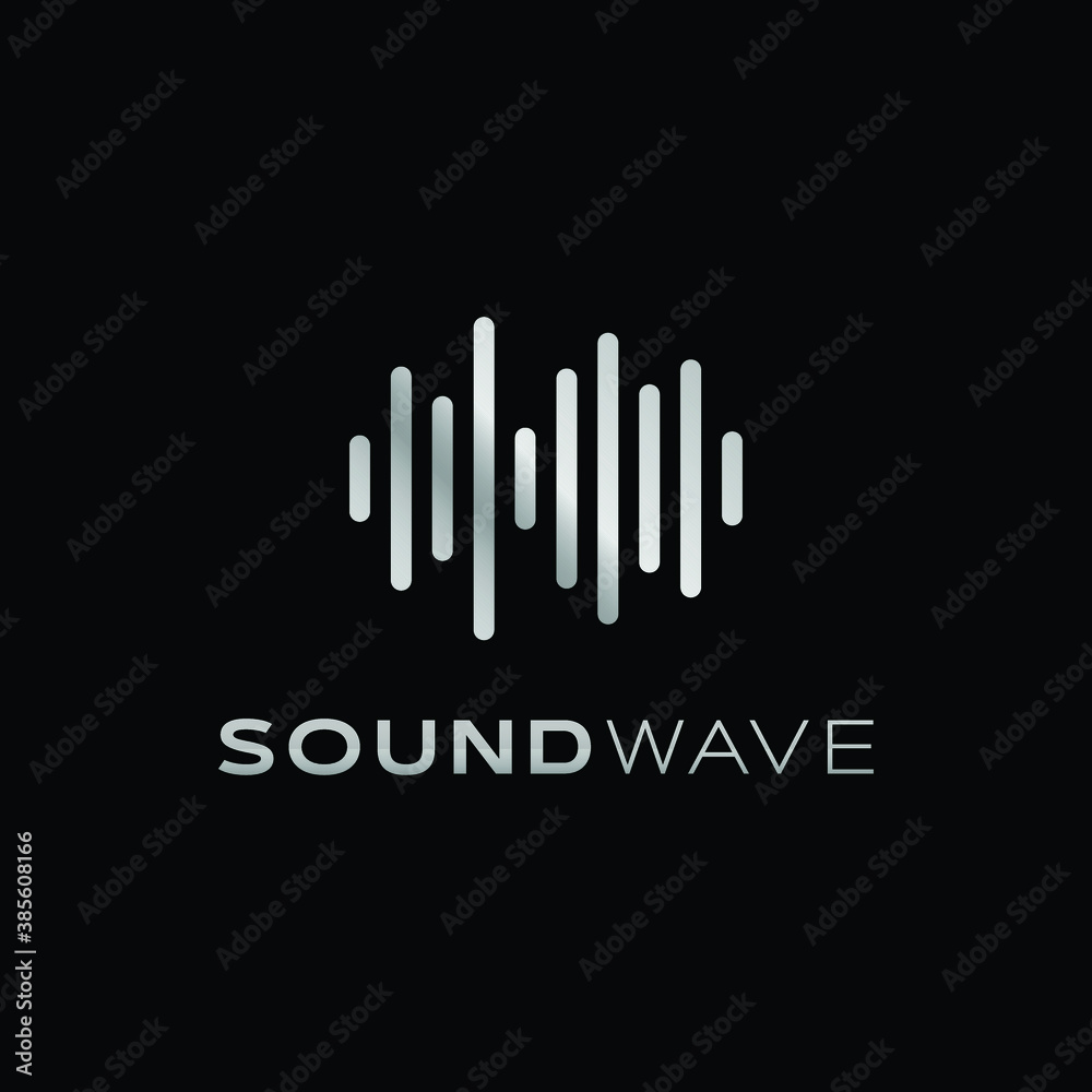 Sound Wave Design Icon Symbol Template for Music Studio , DJ, Music ...