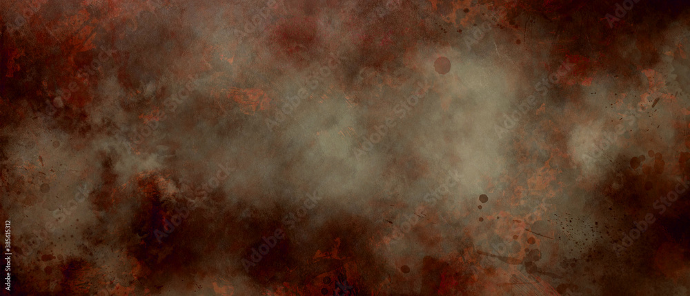 Grunge horror mist red background, foggy design with bloody splash and ...
