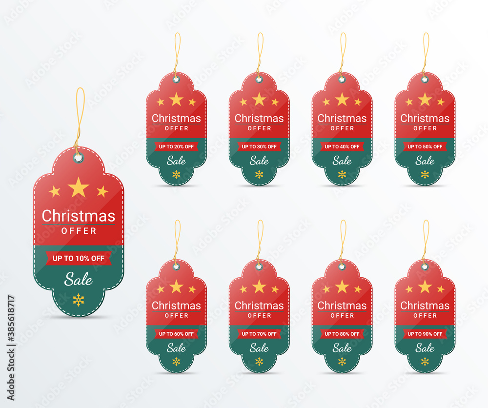 Christmas price tag design template for promotion, vector illustration ...