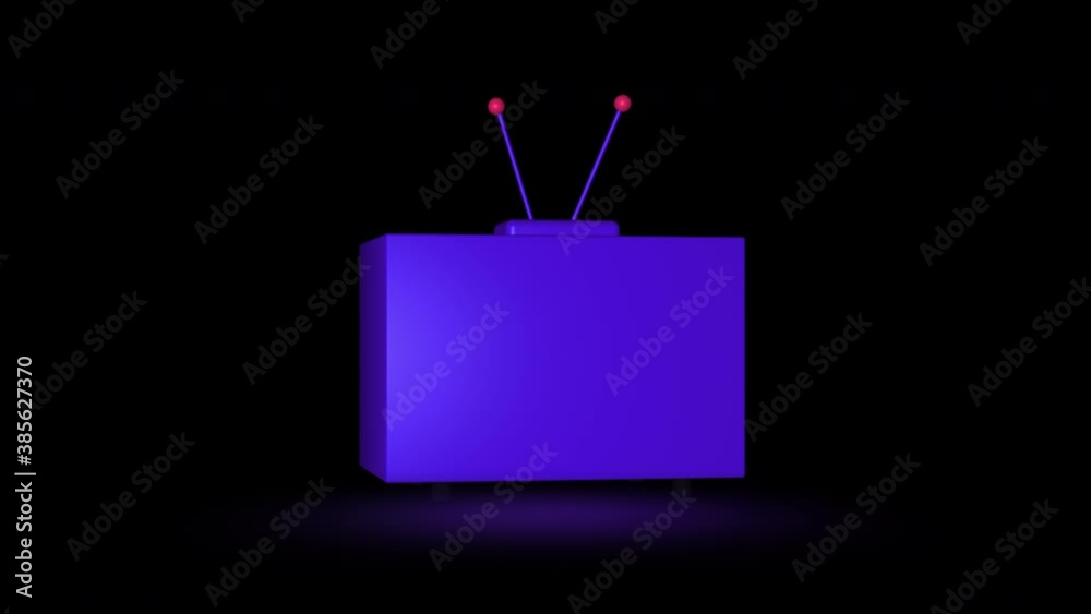 Rotating Retro Television 3d mock up, seamless looping animation ...