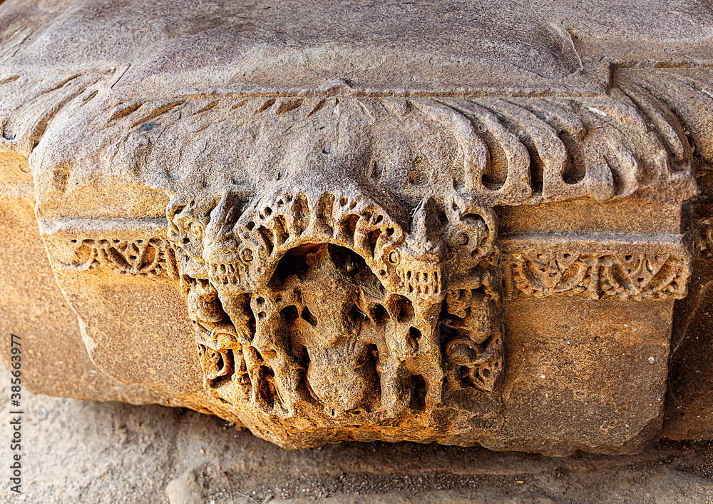 Image of ancient sculpture made of brick stone showing art work in ...