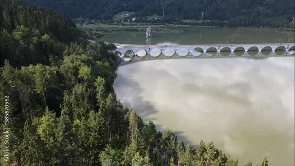 A tranquil lake reflecting the beautiful heaven with a fixed link ...