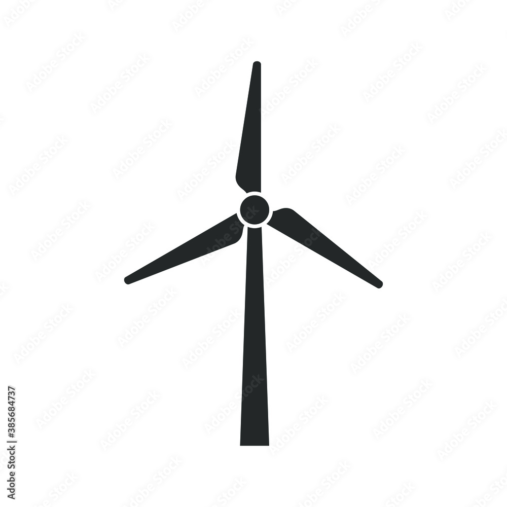 Wind turbine power symbol icon. Windmill ecology energy logo sign shape ...