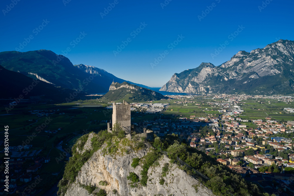 Arco Medieval Castle on the top of the rock. Arco Medieval castle ...