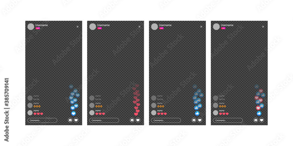 The mockup is live streaming. Streaming video with emoji. The template ...