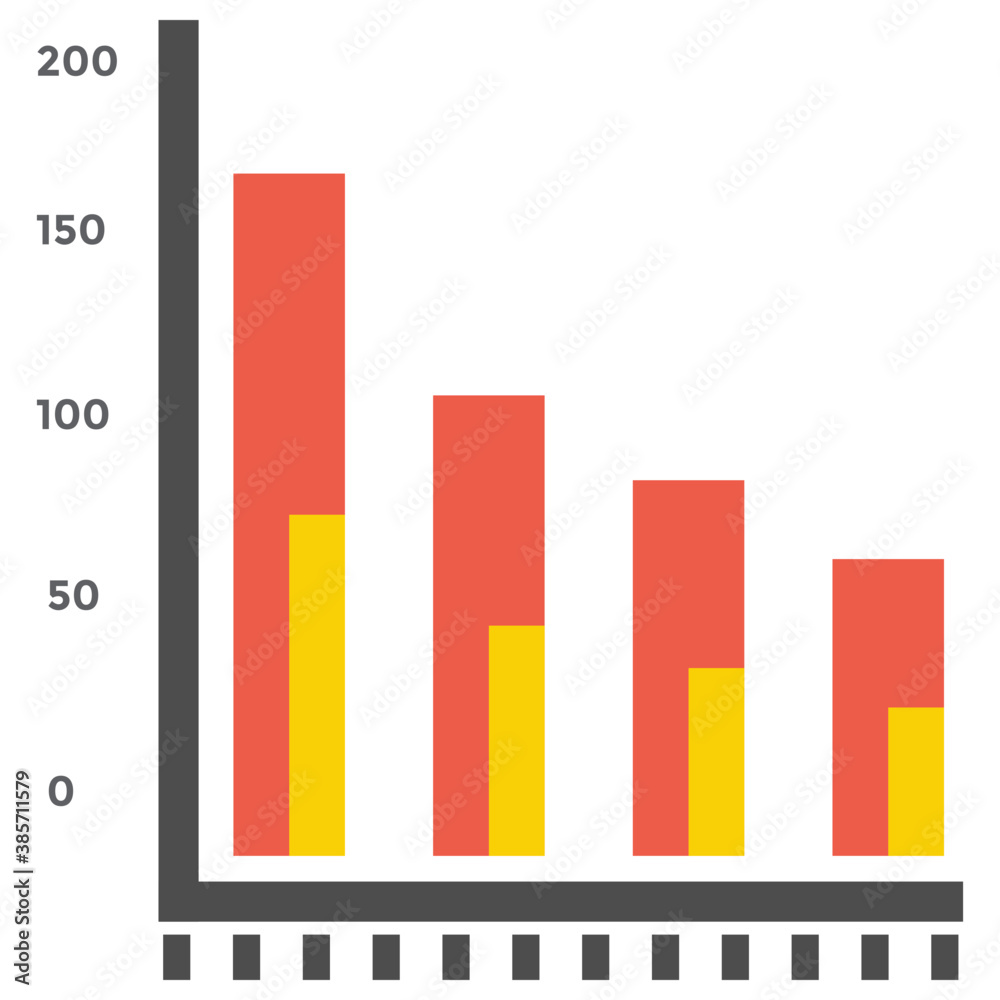 Vetor De Graphical Representation Of A Vertical Bar Chart Column Graph