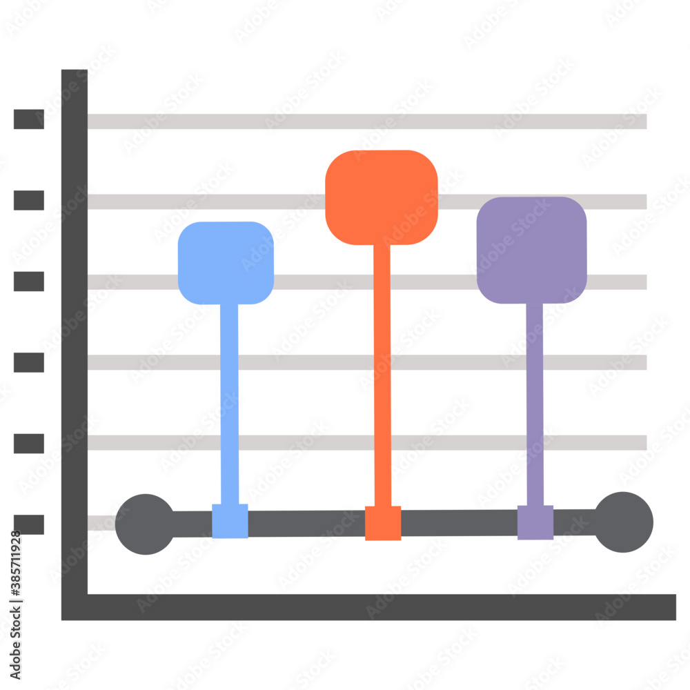 Graphical representation of a vertical bar chart, column graph Stock ...