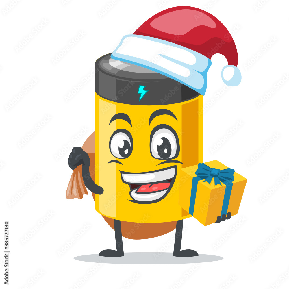vector illustration of battery mascot or character Stock Vector | Adobe ...