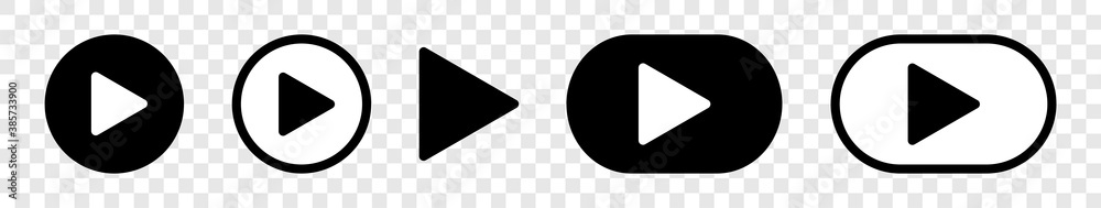 Play button icons on isolated background. Play buttons in square and ...