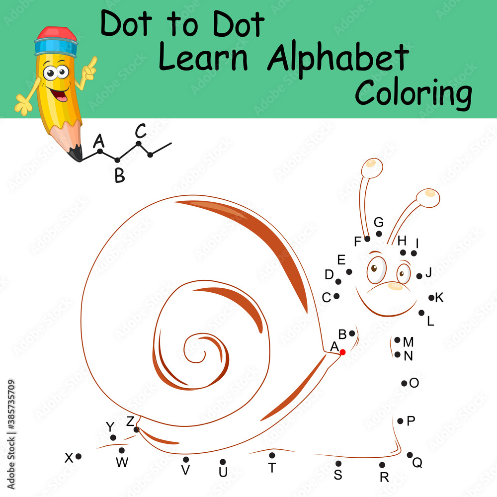 Dot to dot game with letters for kids. Learning the uppercase letters ...
