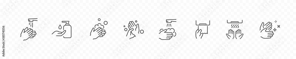 Icon set of disease prevention protect. Vector sanitizer, antiseptic ...