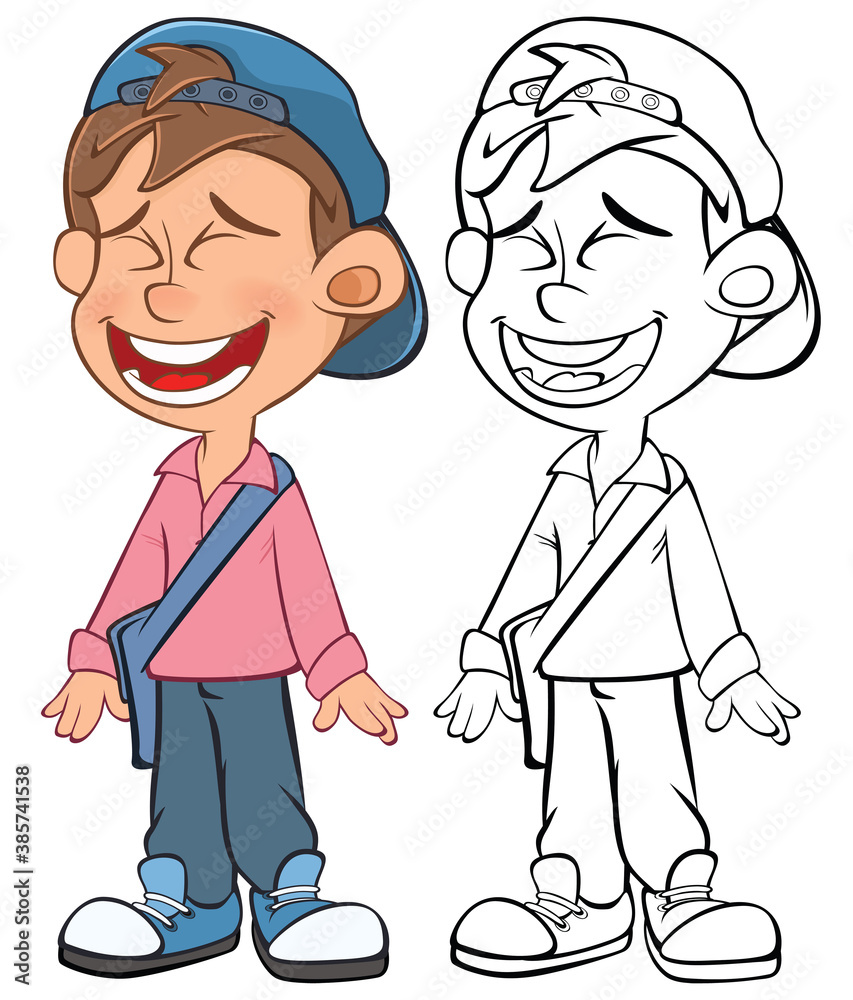 Vector Illustration of a Cute Cartoon Character Boy for you Design and ...