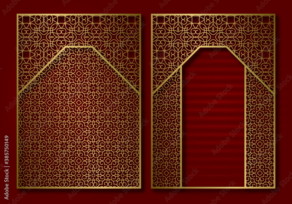 Golden vintage book cover template. Face and back of booklet design ...