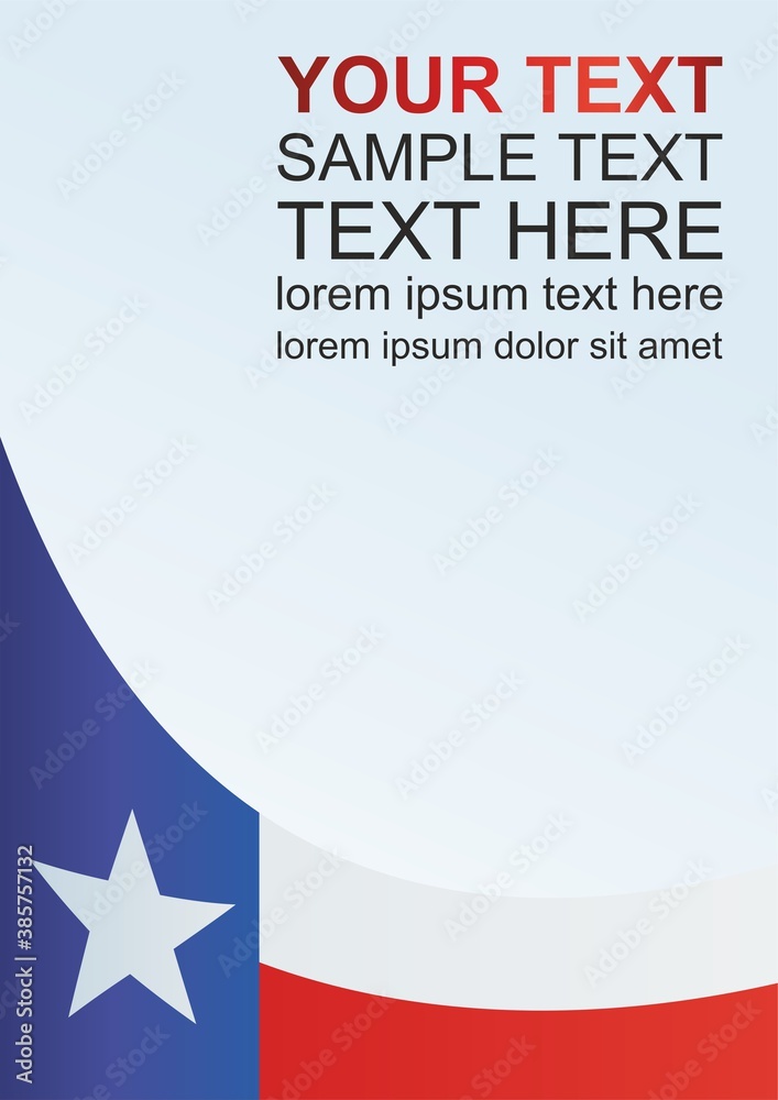 Flag of Texas. template for the award, an official document with the ...