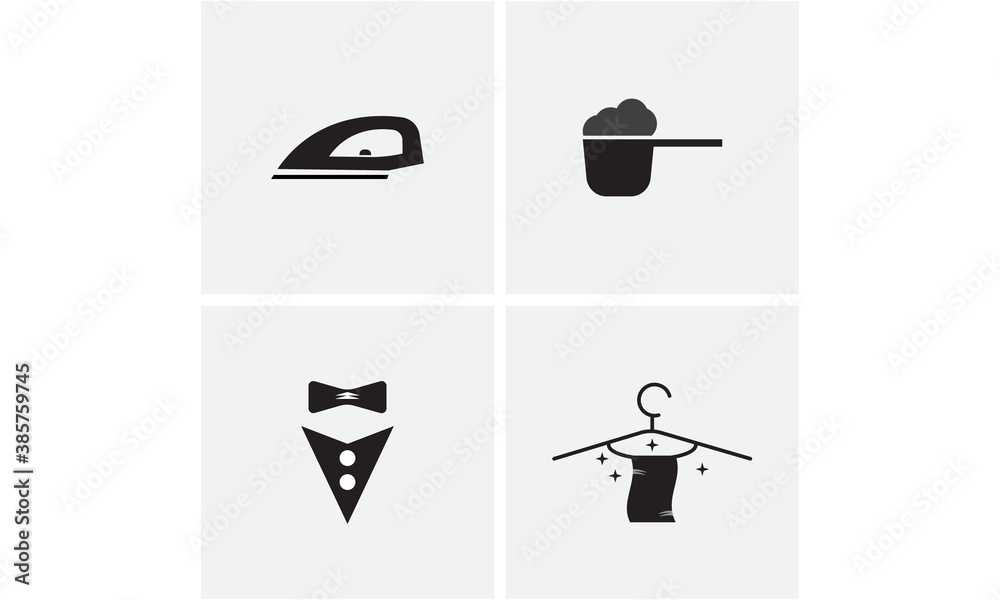 Laundry Icon Set Logo Design Template. Clean company. wash Logo. Stock ...