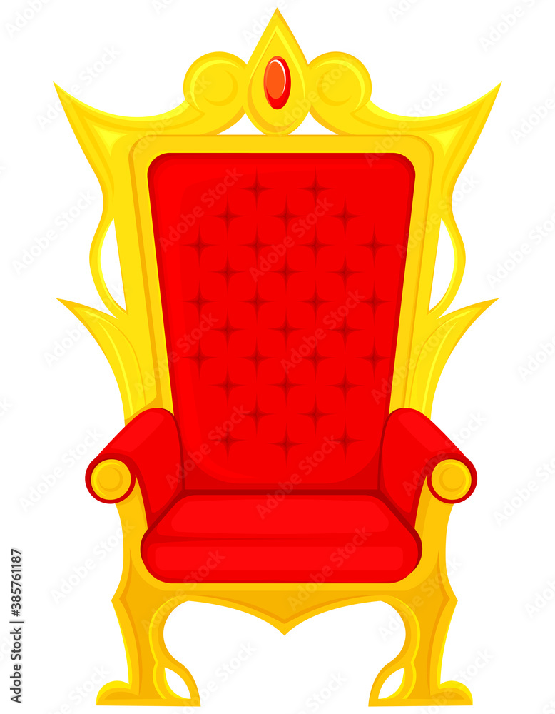 King throne in cartoon style. Red and gold royal armchair. Stock Vector ...