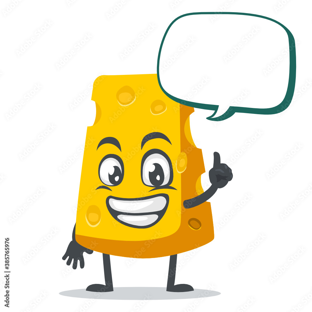 vector illustration of cheese character or mascot Stock Vector | Adobe ...
